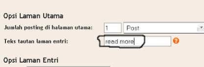 catatanlukito: Membuat Tulisan Read More Pada Blogger