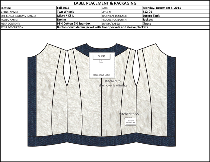 Lucero Tapia's Portfolio: Denim Jacket Tech Pack & Look For Less