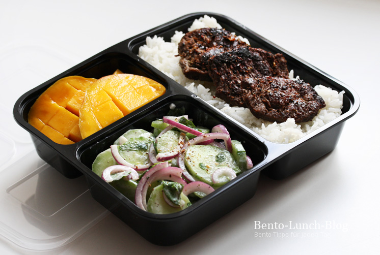 Bento Lunch Blog: Bento #170: Vegetarisches Gyros, Gurkensalat, Reis ...
