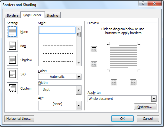 MS WORD PAGE LAYOUT MENU