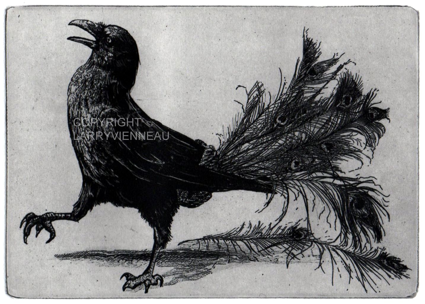 Artwork of Larry Vienneau Jr: Raven and Crow in Aesop Fables