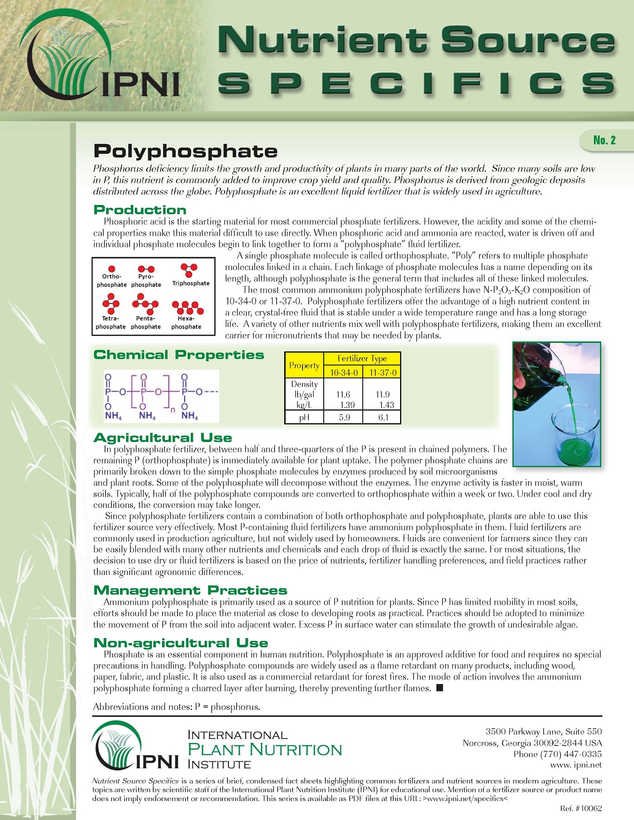 Managing Plant Nutrients: Polyphosphate fertilizer... fluid phosphate ...
