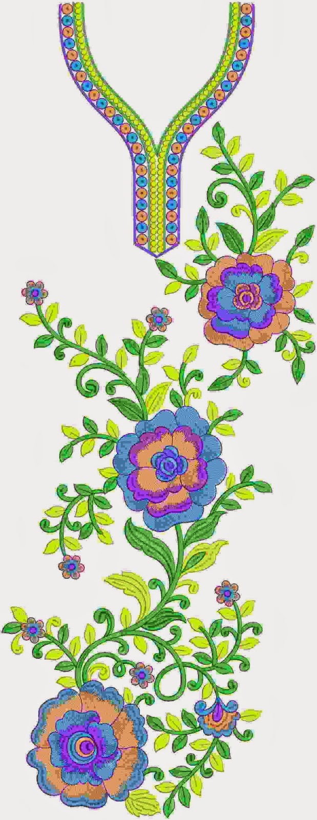 EmbDesignTube: New Special Kurti Designs With Neck Pattern 2014