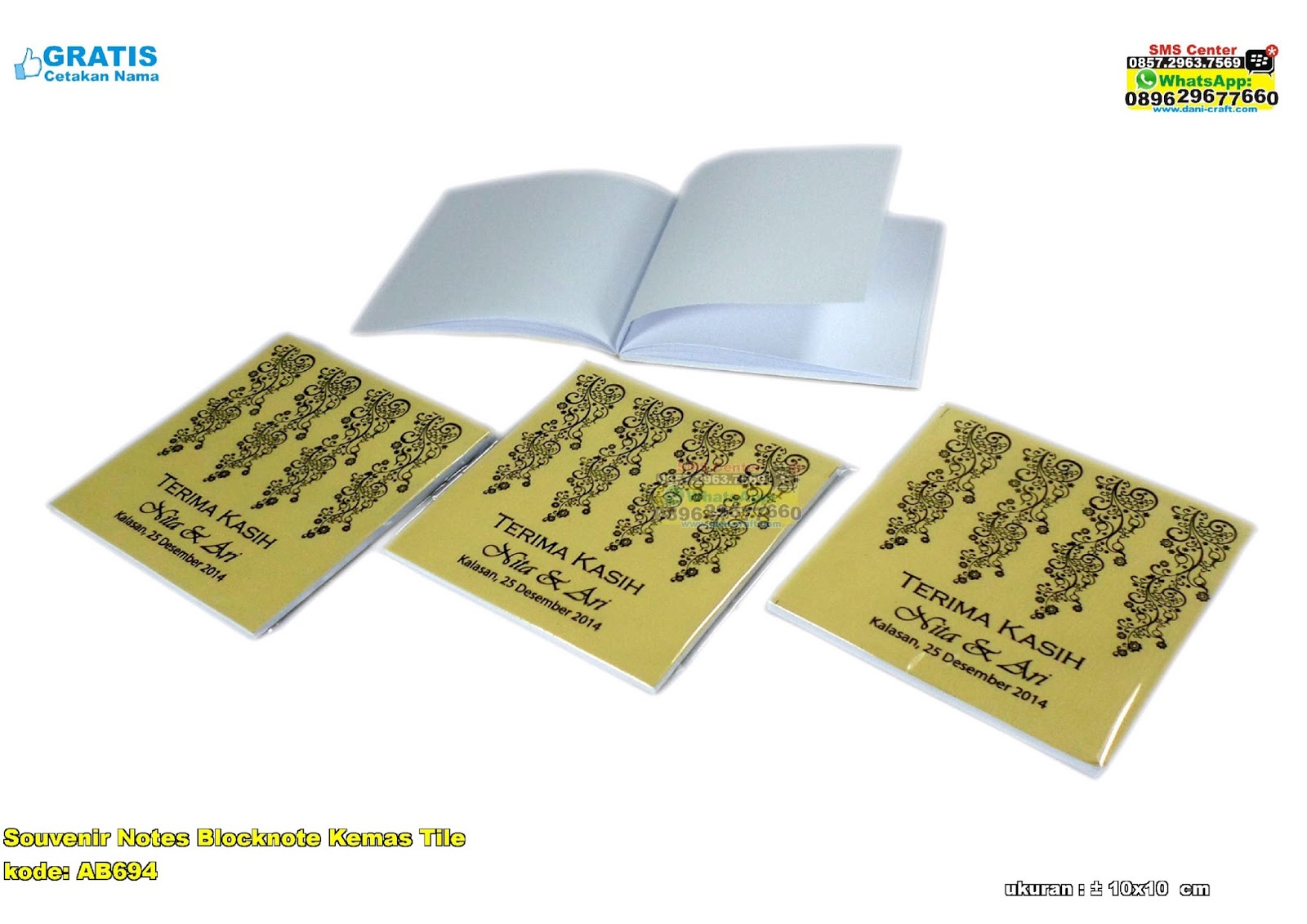 Souvenir Notes Blocknote Kemas Tile | Souvenir Pernikahan