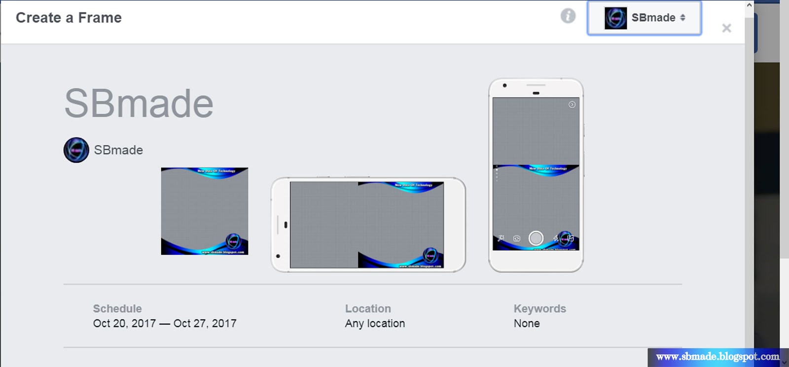 How to publish facebook frame | SBmade | New Data Of Technology