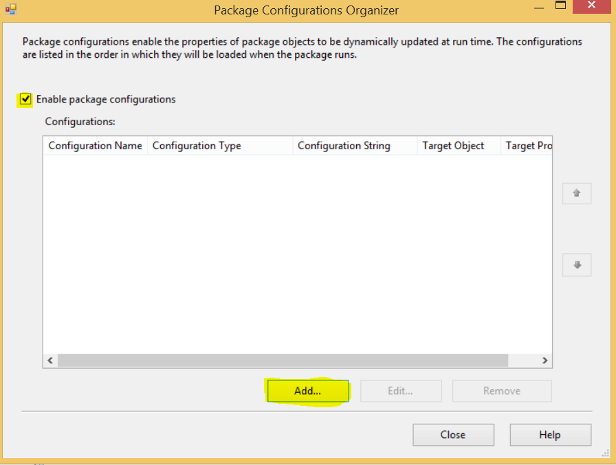Implementing SQL server package configuration in SQL Server Integration ...