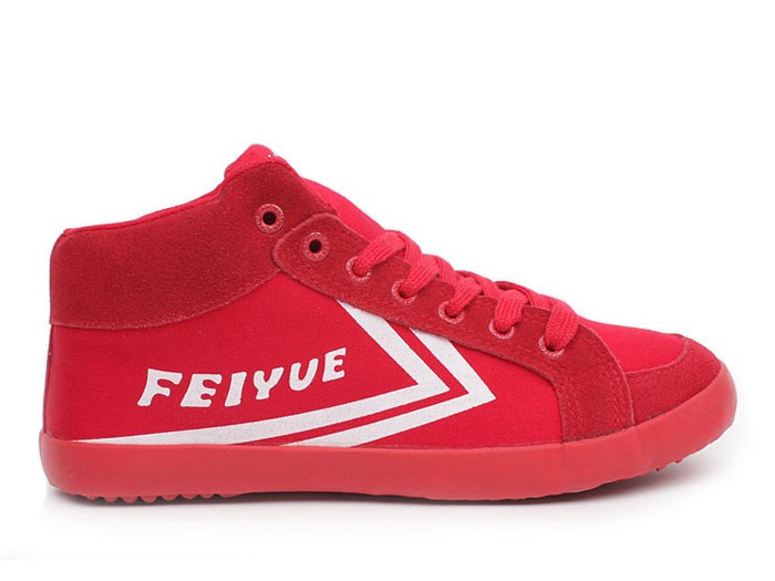 Feiyue Shoes: Feiyue DELTA MID Sneakers - Red Canvas Shoes Introduction