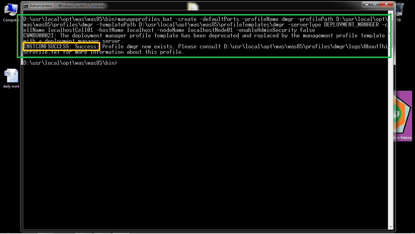 Ibm Websphere Application Server Creating Deployment Manager Dmgr