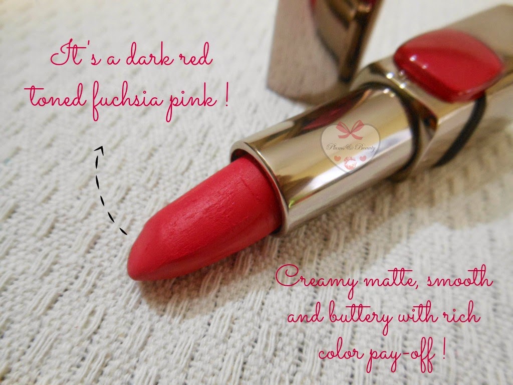 L'Oreal Paris Moist Matte Lipstick Raspberry Syrup : Review, Swatch ...