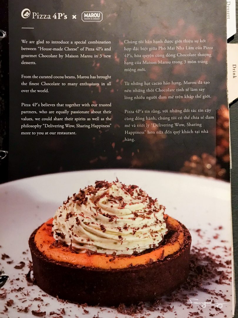 Pizza 4P's Menu @ Ho Chi Minh - FENNYSHARING