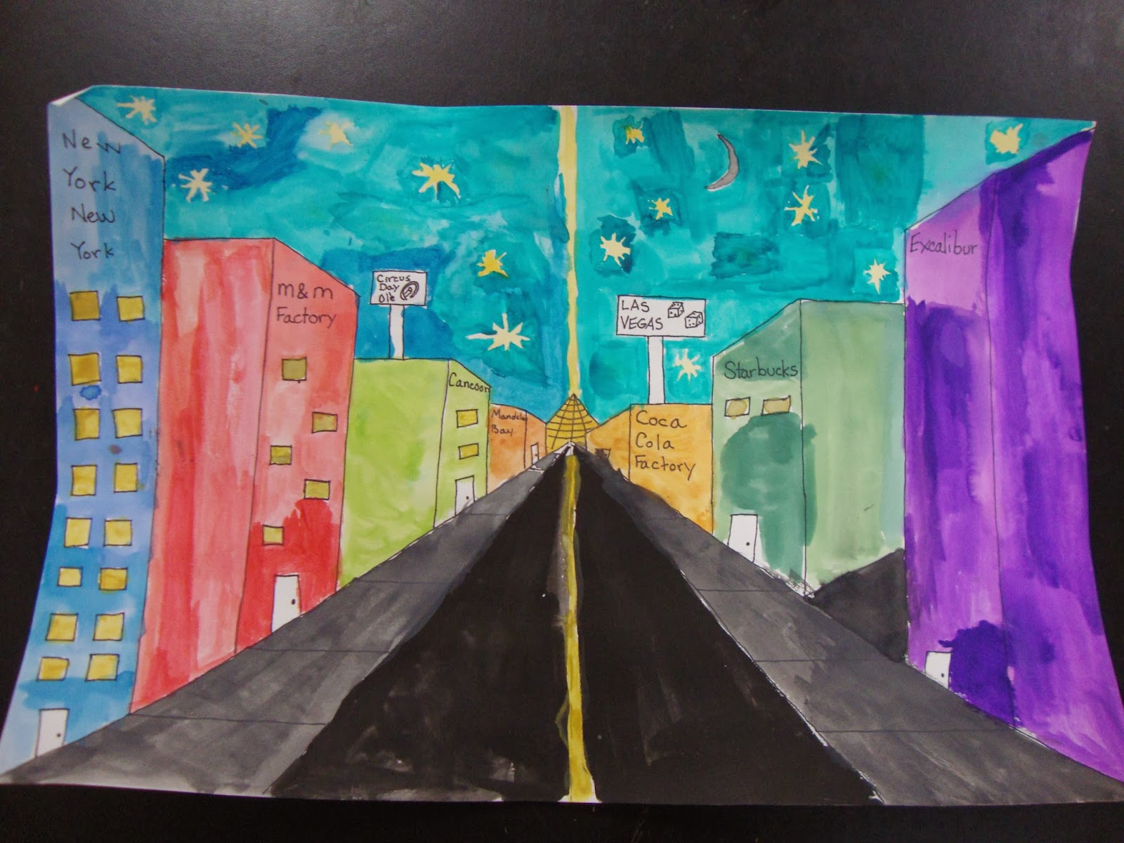 Rabidoux Art Room: Grade 5: Linear Perspective Cityscapes