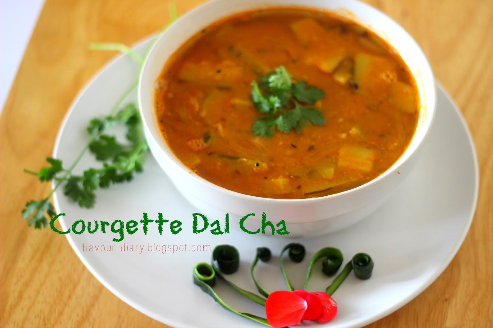 Flavour Diary: Courgette Dal Cha / Courgette Lentils Tangy Curry