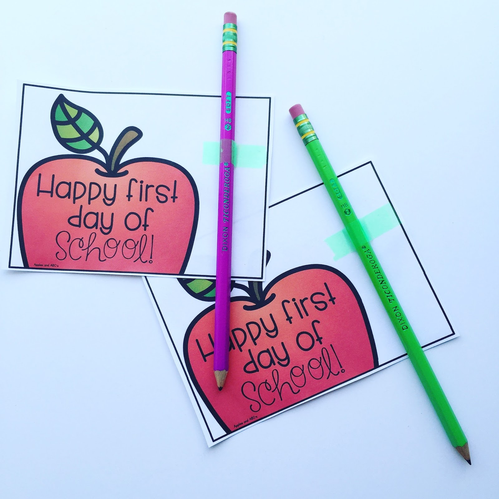 Back to School Pencil Buddy Freebie - Apples & ABC's