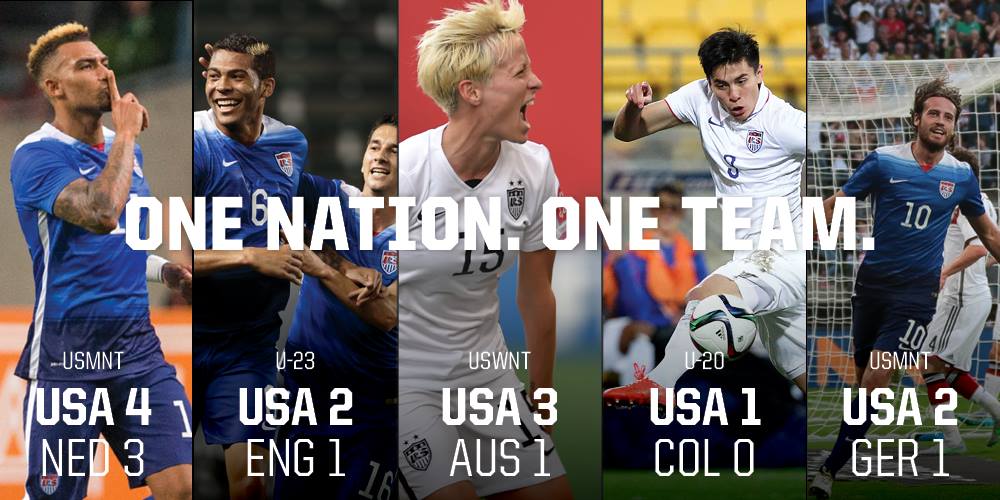 Five wins. One Nation. One Team. #USMNT #USWNT - Planet of the Sanquon