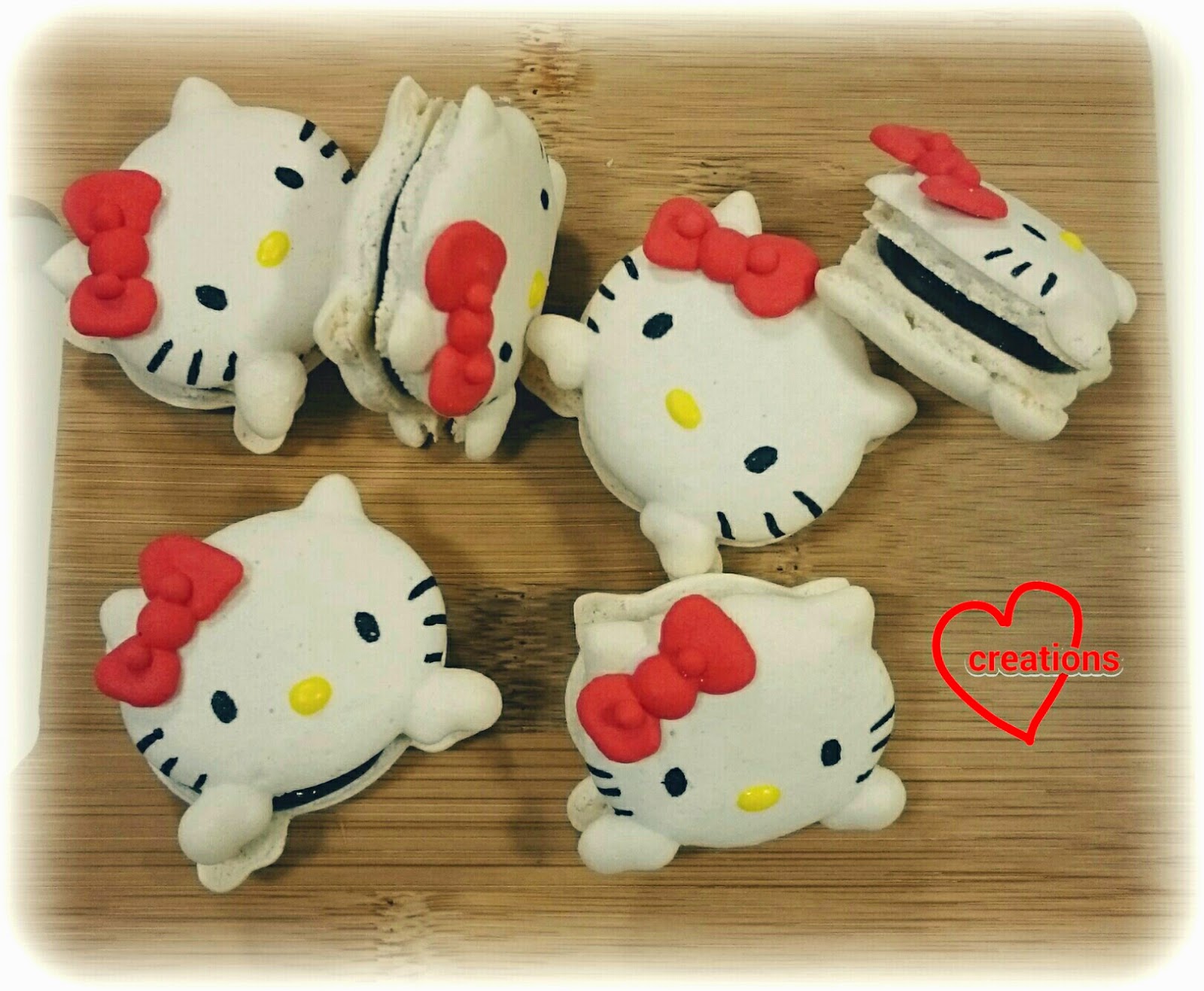 Loving Creations for You: Hello Kitty Macarons with Chocolate Ganache ...