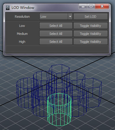 Maya Python Studying: LOD Window (PyMEL)