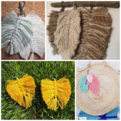El rincón de las manualidades caseras.: Hoja o pluma en macramé