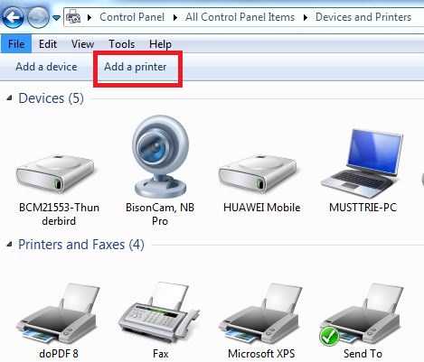Cara instal printer menggunakan driver bawaan windows 7