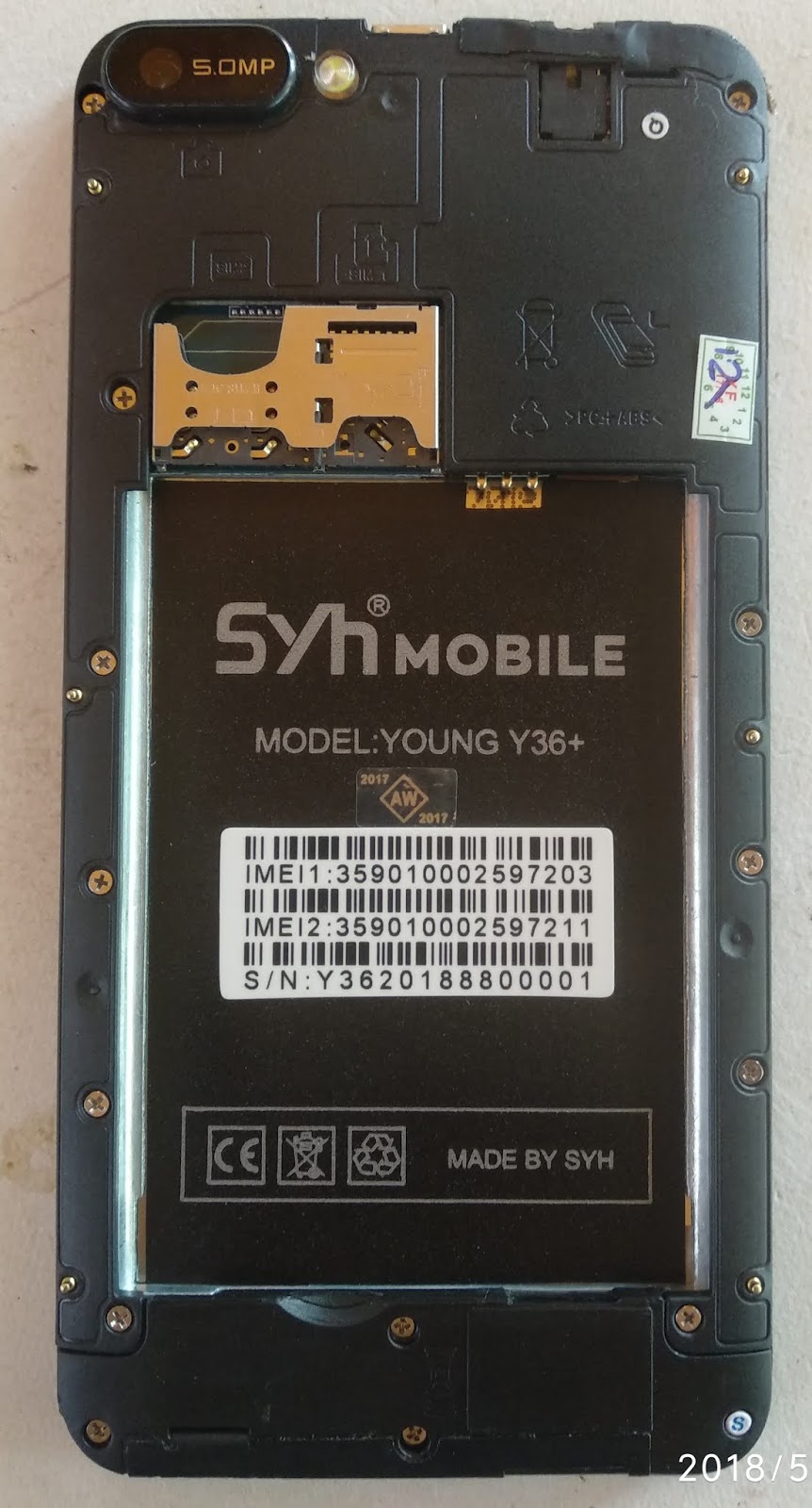 Sun Mobile phone Firmware Selling: SYH Young Y36+ Firmware