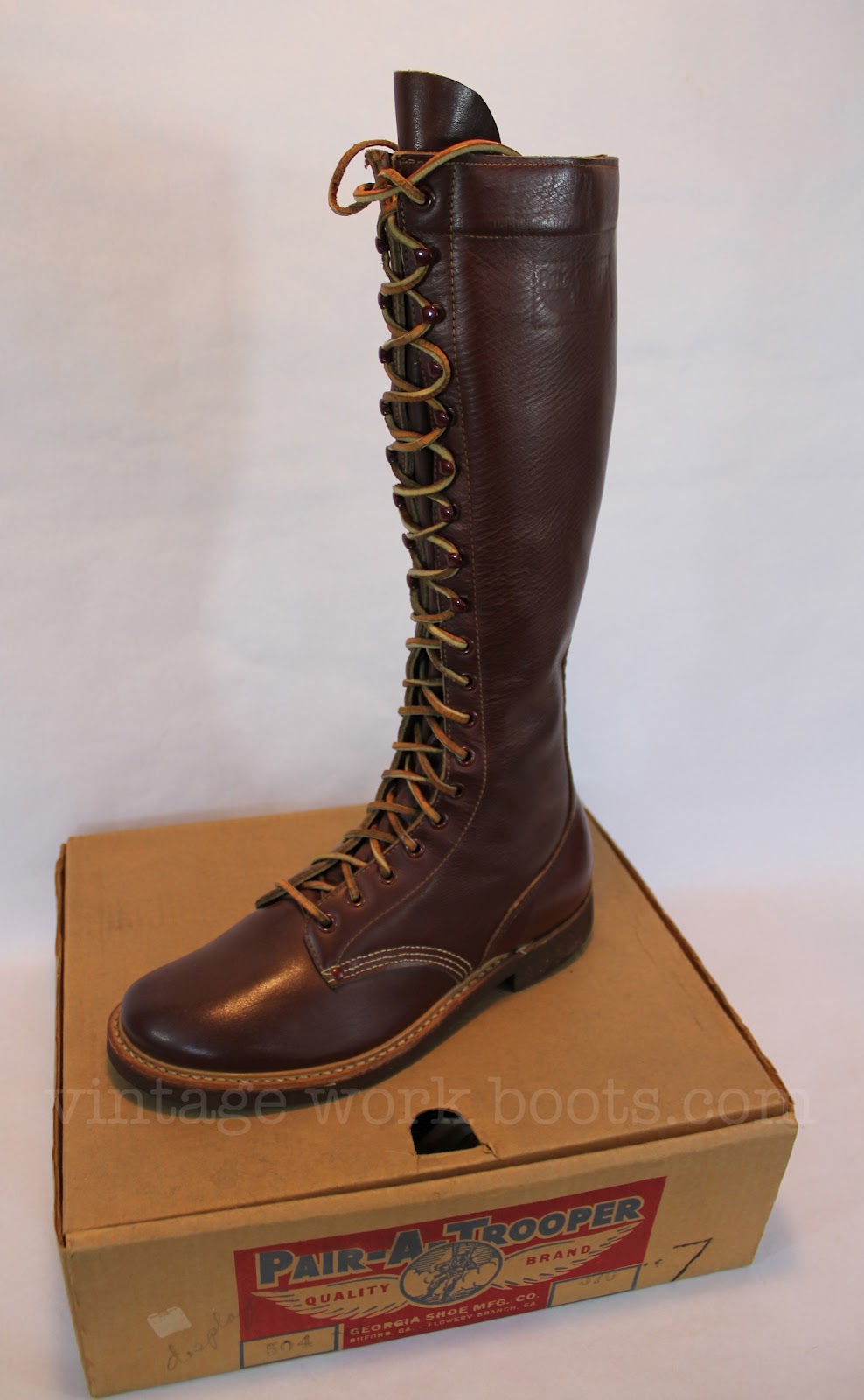 vintage work boots: THE GEORGIA SHOE MFG. CO. PAIR-A-TROOPER QUALITY ...
