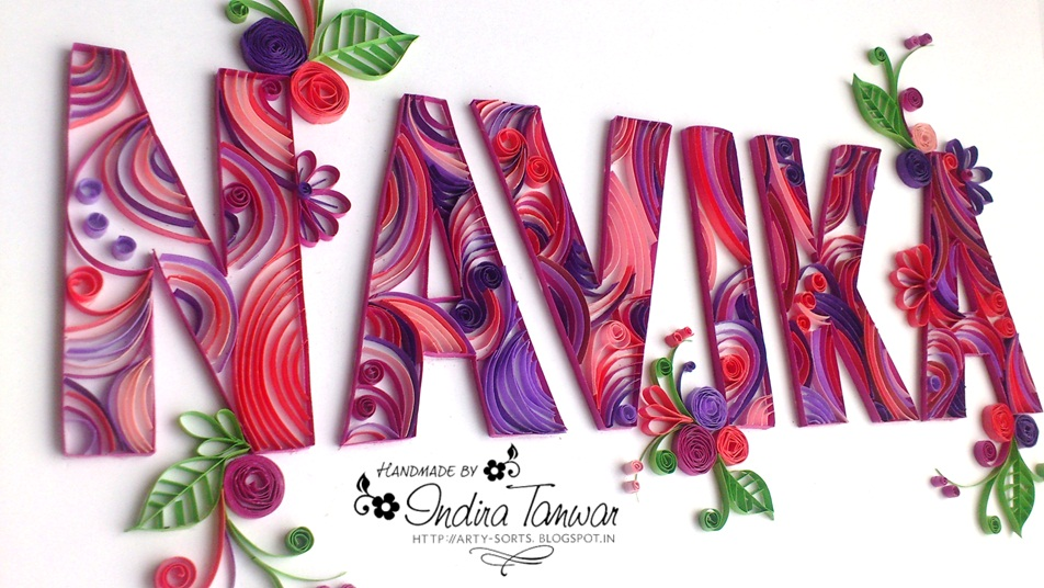 Arty Sorts: Quilled Name Plate - NAVIKA