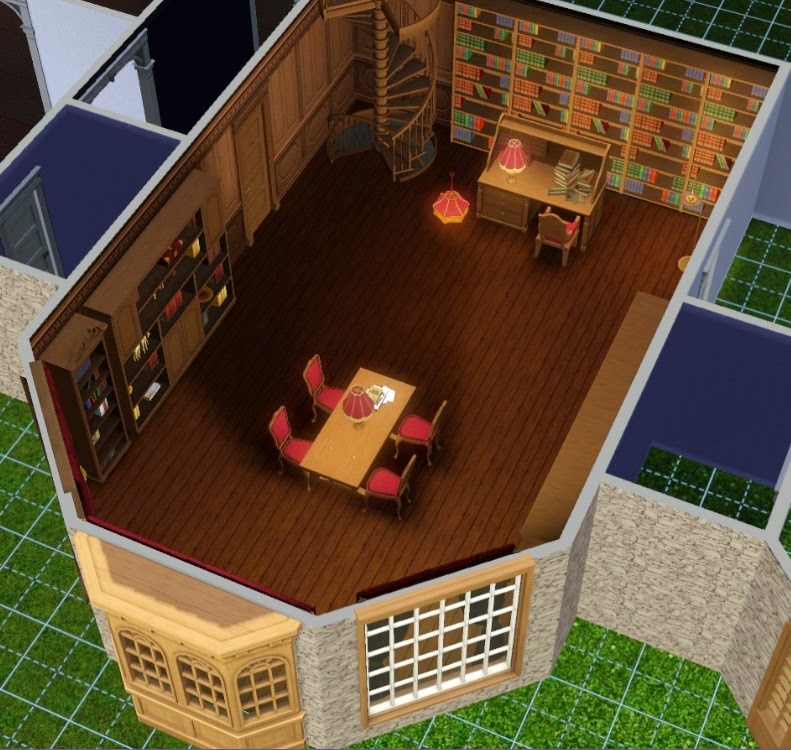 Sims 3 Building: Victorian mansion: Library