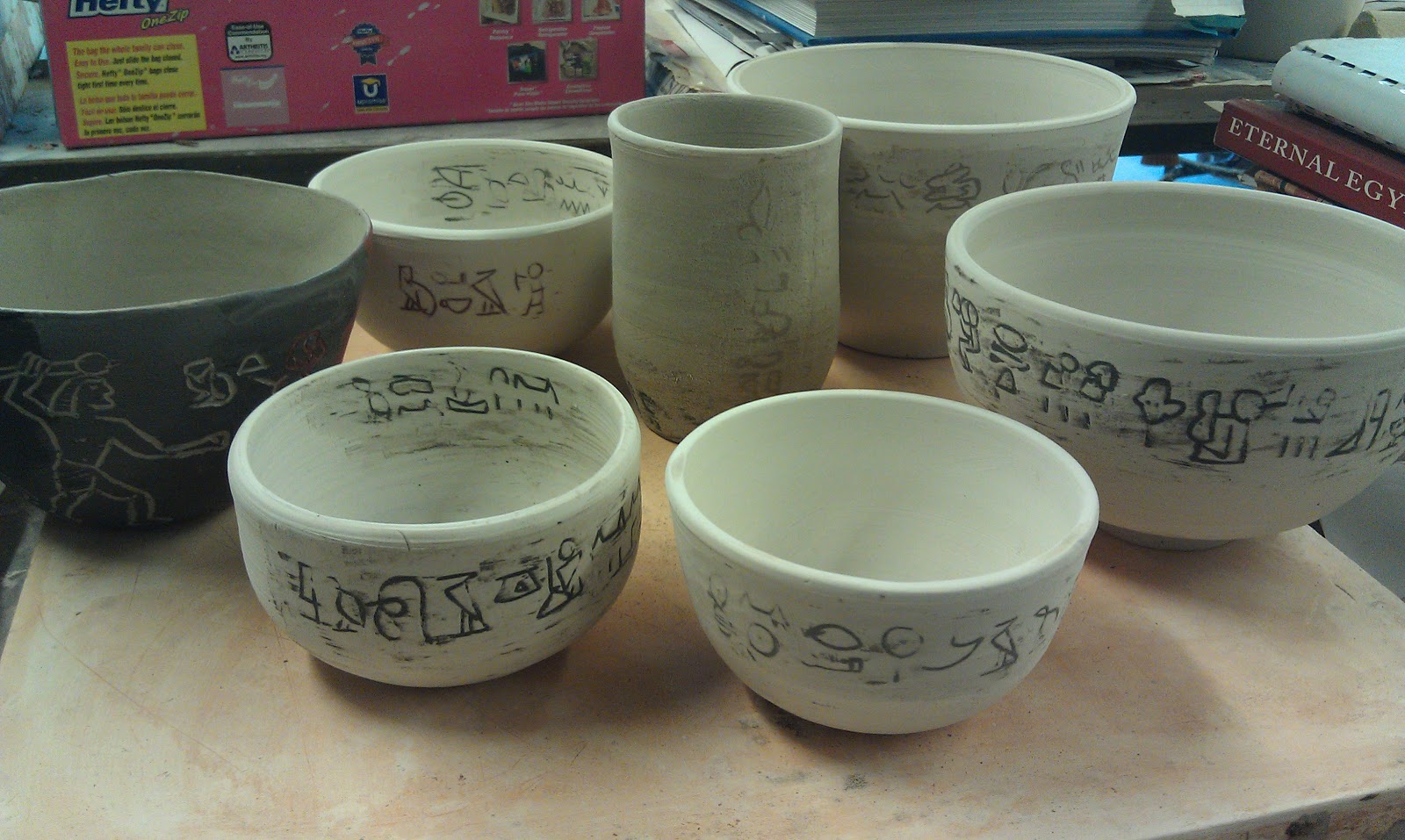 Playing with Clay: Slip Inlay and Sgraffito - Hieroglyphs