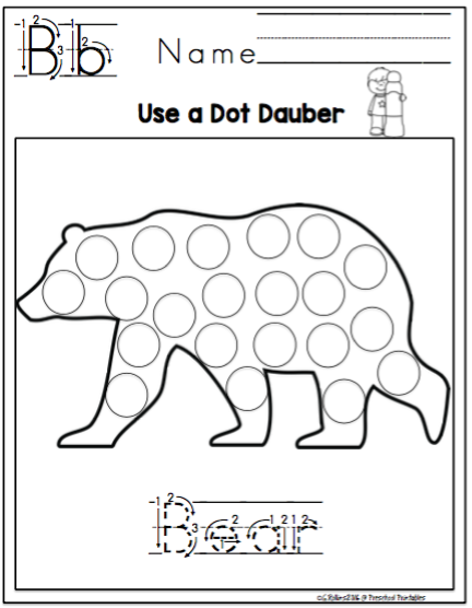 Animal Shapes Dot Dauber Fun "No Prep" ~ Preschool Printables