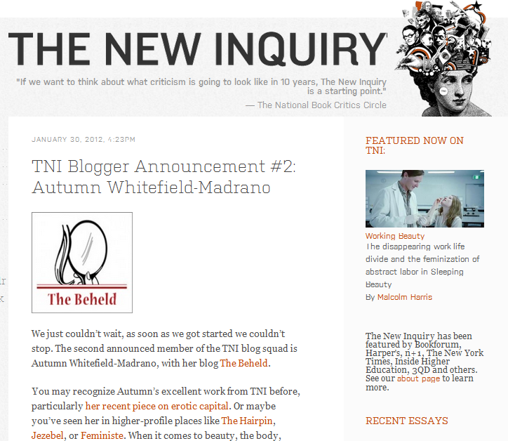 Beauty, and What It Means: Announcement, Announcement!