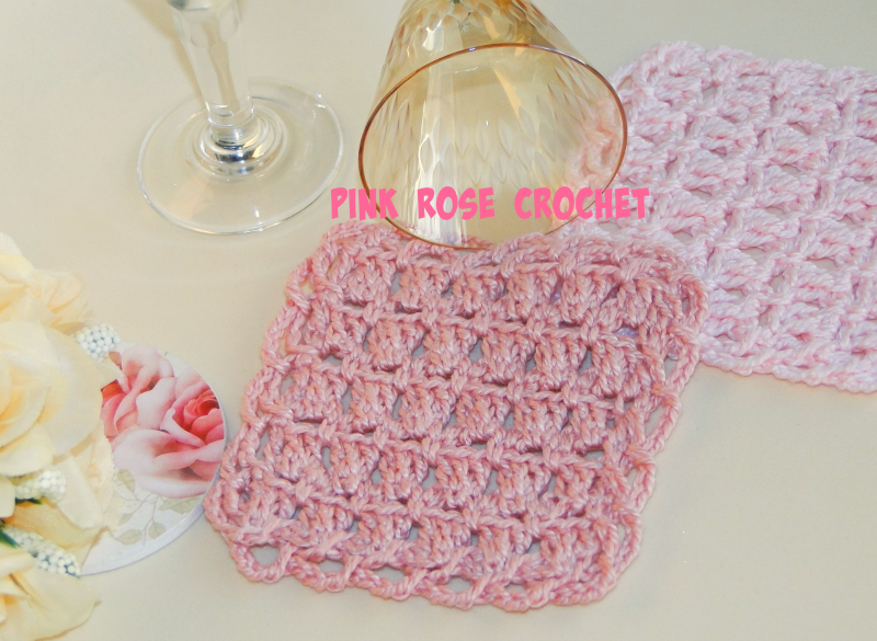 Pink Rose Crochet: Quadradinhos Sweet Pink Mini Mats