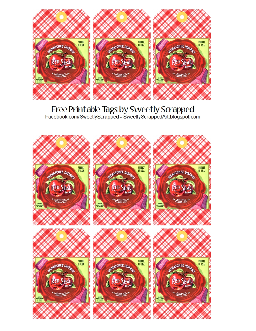 Sweetly Scrapped: Red Seal Apple, Vintage Ad, Matching Tags, Free Image....
