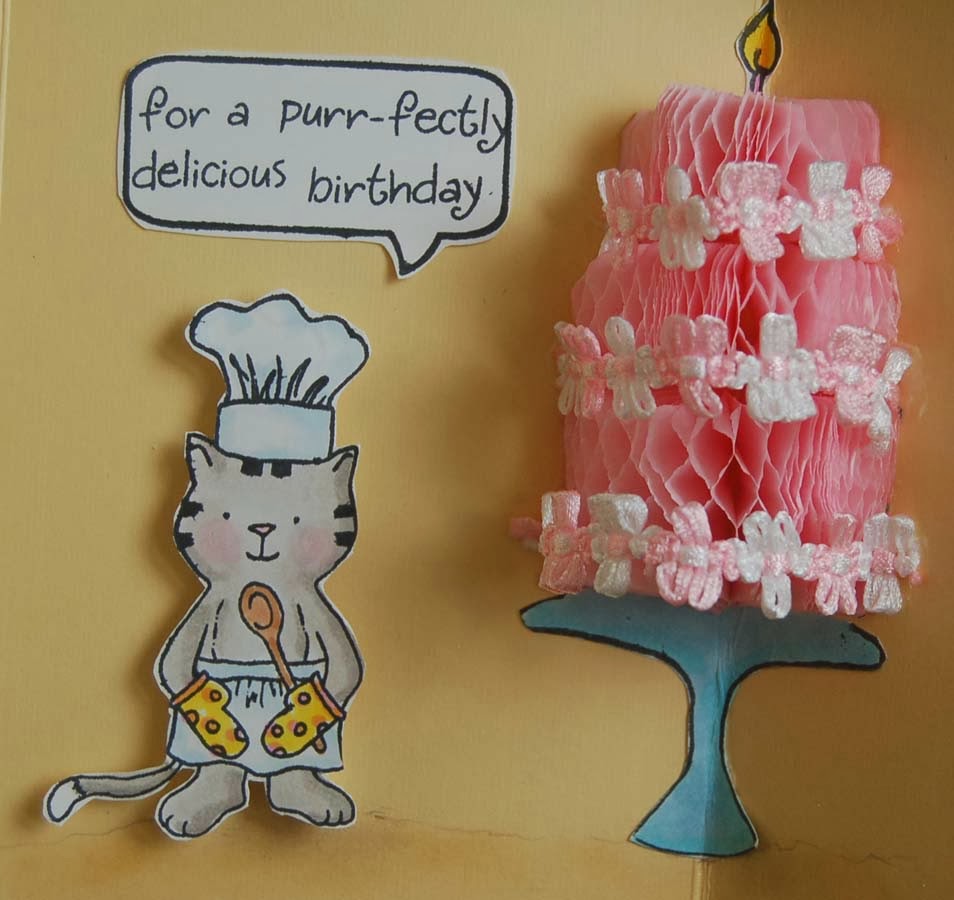 Lynn's Craft Blog: Baker Cat Birthday Card