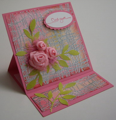 Stamping with Loll: Pink Roses Easel Card