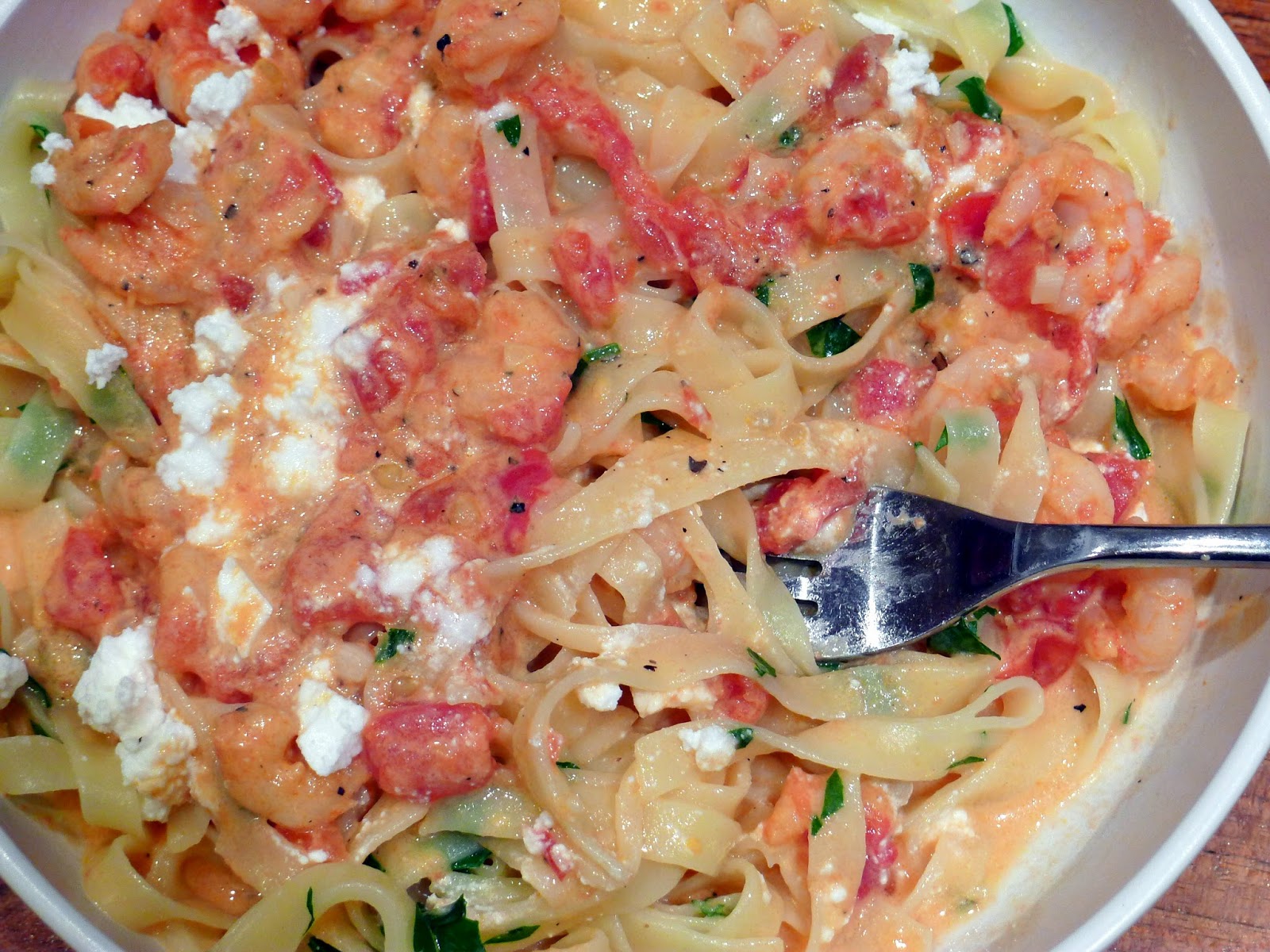 Culinary Adventures in London: Tagliatelle with Prawns in a Sweet ...