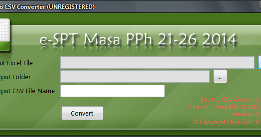 Hijra-Soft: Excel to CSV Converter for e-SPT Masa PPh 21 2014