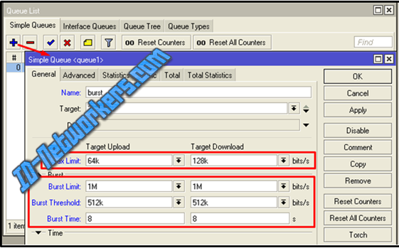 Membuat Simple Queue Menggunakan Burst-limit | Nur Hidayat