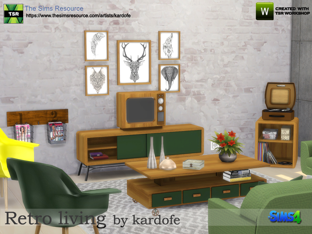 kardofe Creaciones Sims: RETRO LIVING