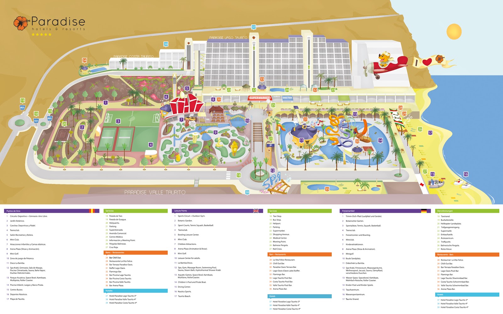 Yes Land: Paradise Resorts Mapa