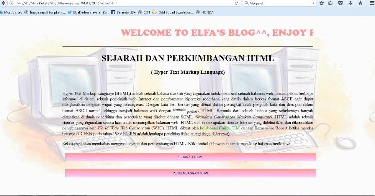 PEMOGRAMAN WEB 1 (membuat artikel dan kumpulan tag HTML) | COLLEGE GIRL