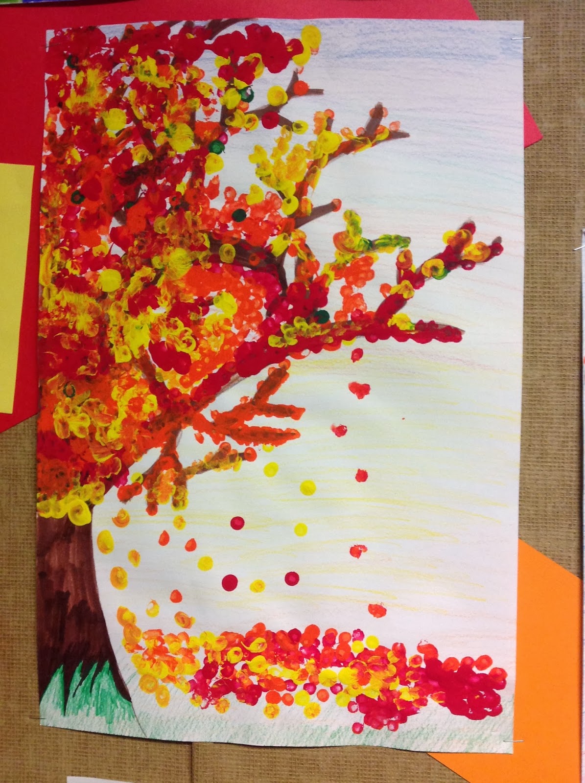 The Artsy Fartsy Art Room: 6th Grade Fall "Pointillism" Trees