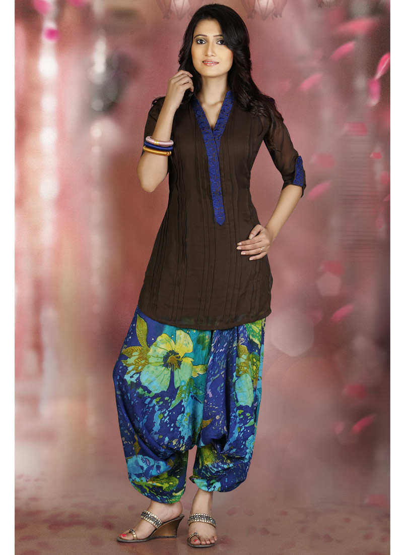 Faux Georgette Patiala Suit - Short Kameez with Patiala Salwar 2012 ...