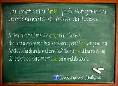 Impariamo l'italiano: Usi della particella NE