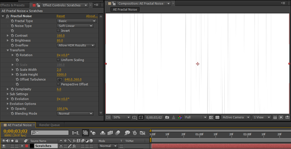 AE Fractal Noise / 自製視訊雜點背景