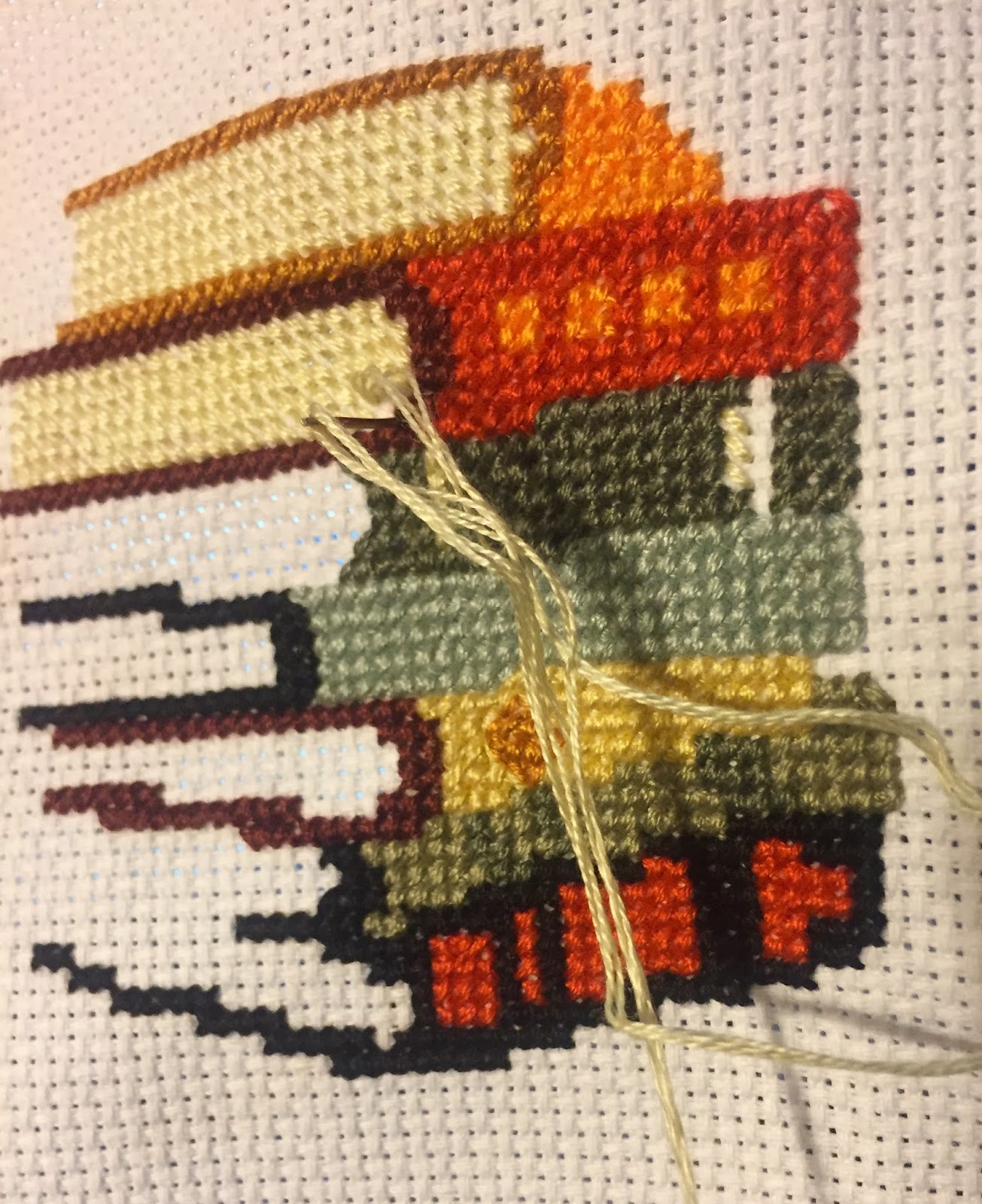 In Stitches by OKBD: Cross Stitch Book Stack Progress... Finally