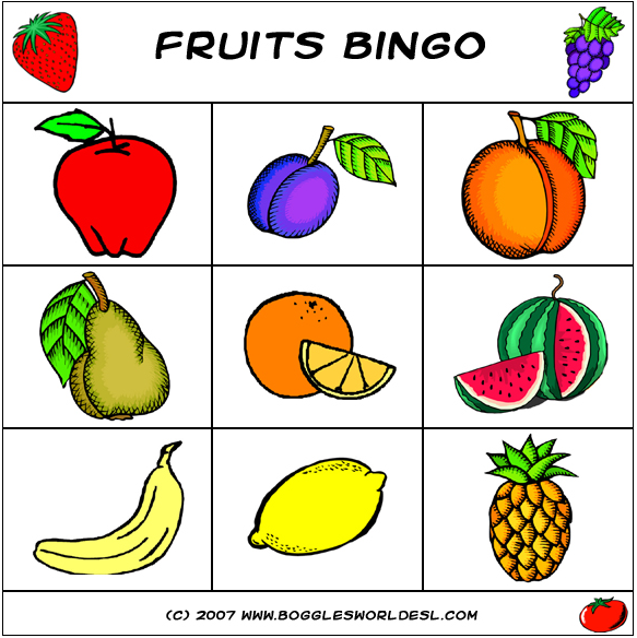 ¡Bienvenidxs al BLOG de Docencia Tecnológica!: Juego: BINGO DE FRUTAS