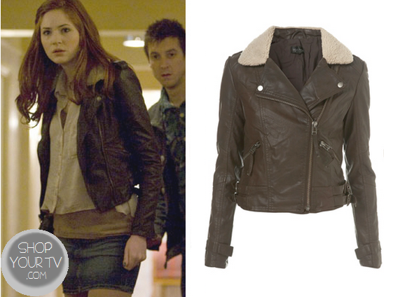 Doctor Who: Season 6 Episode 11 Amy's Brown Leather Shearling Jacket ...