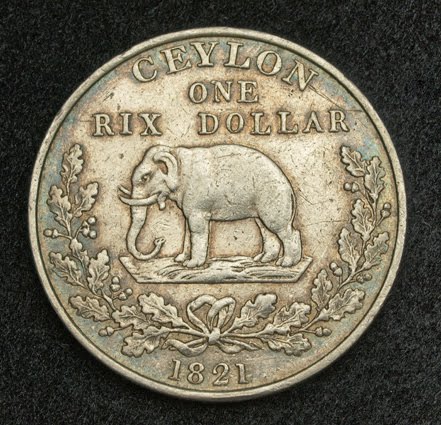 Ceylon Rix Dollar Elephant Silver Coin, 1821.|World Banknotes & Coins ...