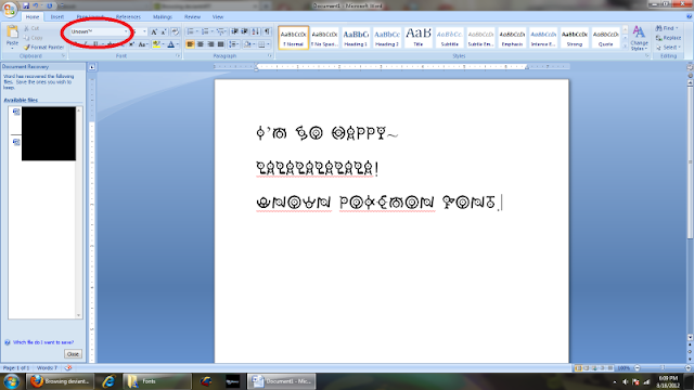 Feed My Greed: Unown Font