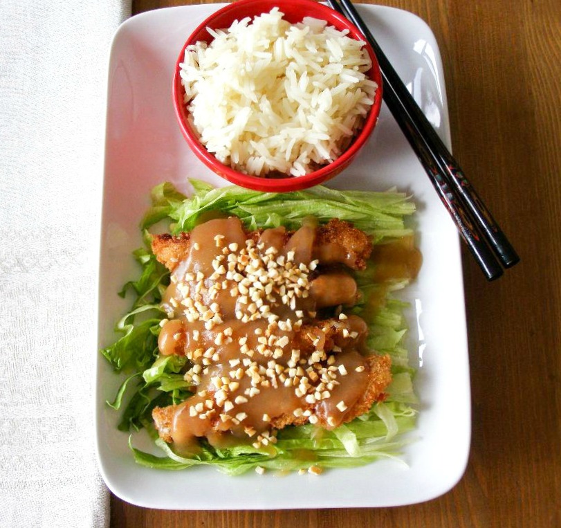 maple•spice: Crispy Fried Almond 'Chicken' with Gravy (Soo Guy)