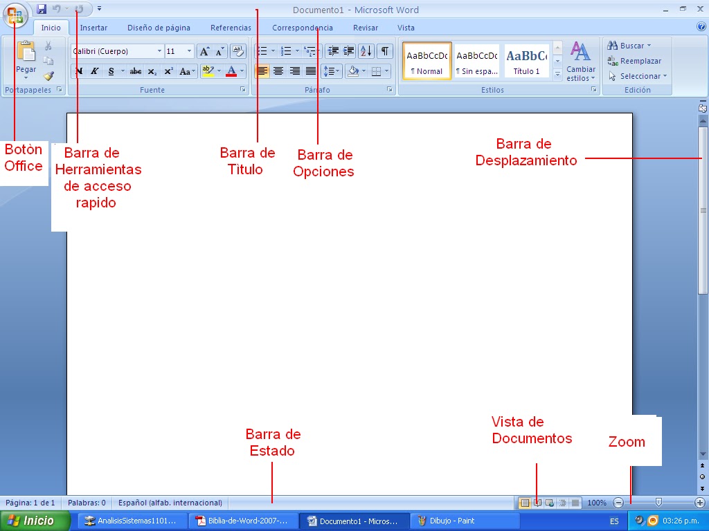 Elementos de word - Imagui